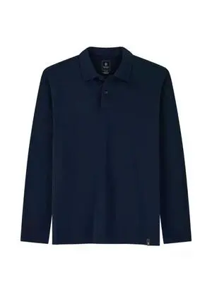 Boggi Milano Polo In Cotton Blend Jersey Caf - Blue