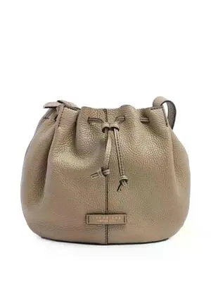 THE BRIDGE Grained Leather Bucket Bag - Neutrals