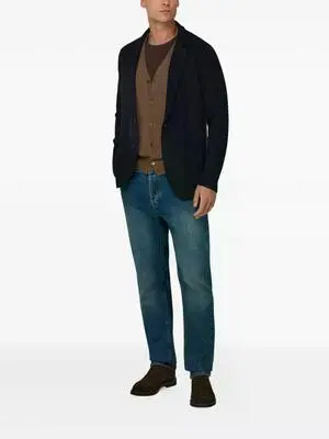 Boggi Milano Knitted Jacket In Extrafine Merino Wool