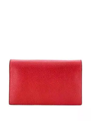 Gucci Interlocking Wallet On Chain Leather Crossbody Bag - Red