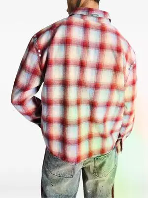 RtA Stud-embellished Plaid Shirt