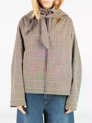 SOCIETE ANONYME Super Shell Check-print Hooded Jacket - Brown