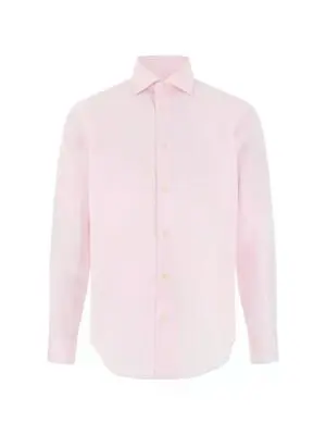 Boggi Milano Checked Cotton Non-iron Regular Fit Shirt - Pink