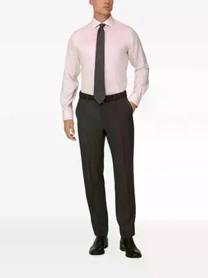 Boggi Milano Checked Cotton Non-iron Regular Fit Shirt - Pink