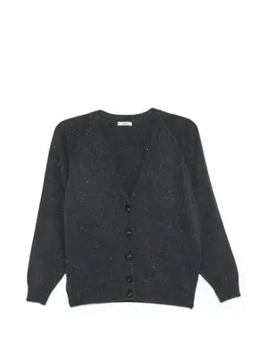 Peserico Flecked V-neck Cardigan - Grey