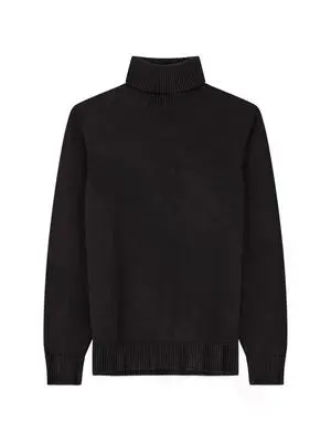 Boggi Milano Turtleneck Jumper In Extrafine Merino Wool - Brown