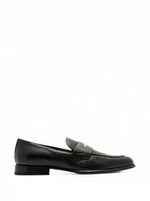 Neil Barrett Cervo Grain-leather Loafers - Black