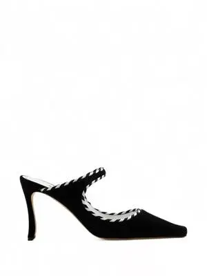 Women's Fringe Detail Pointed Mules