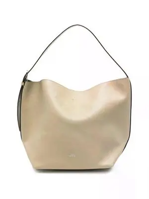 TOTEME Medium Belted Grainy Leather Shoulder Bag - Neutrals