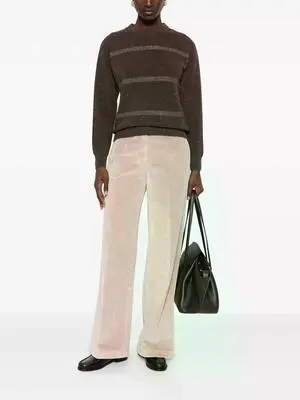 Peserico Sequin-embellished Striped Sweater - Brown
