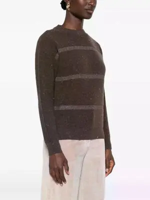 Peserico Sequin-embellished Striped Sweater