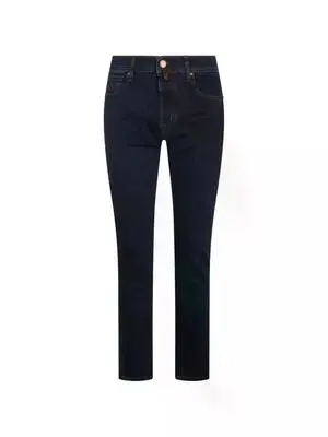 JACOB COHЁN Logo-patch Slim-fit Jeans - Blue