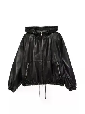 TELA Hooded Leather Jacket