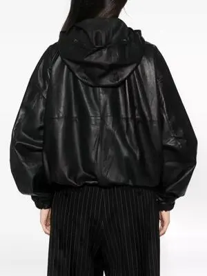 TELA Hooded Leather Jacket