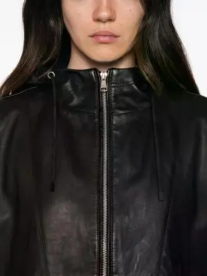 TELA Hooded Leather Jacket