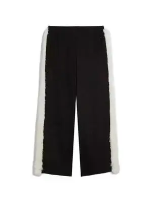 Apparis Ivy Faux-fur Trim Trousers - Black