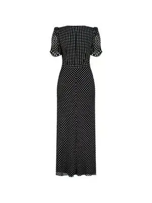 ADAMARIS Polka-dot Wrap-style Midi Dress