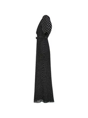 ADAMARIS Polka-dot Wrap-style Midi Dress