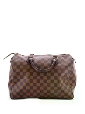 LOUIS VUITTON Speedy Handbag Damier 30 Satchel - Brown
