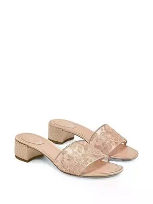 Rene Caovilla Allura Crystal-embellished Leopard-pattern Sandals