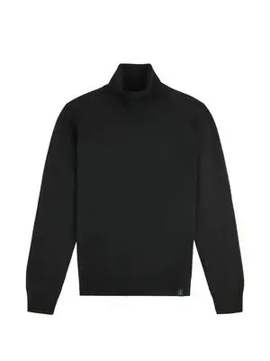FAY Roll-neck Wool Sweater - Black