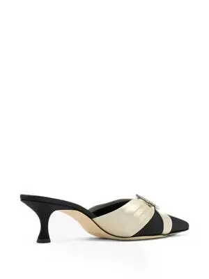 Manolo Blahnik Vieras Crystal-buckle Pleated Mules