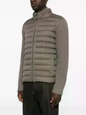 Herno Quilted Panel Knitted Jacket