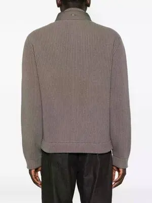 Herno Quilted Panel Knitted Jacket