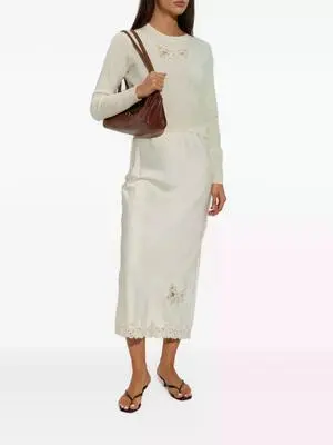 LoveShackFancy Mingley Lace-bow Sweater - Neutrals