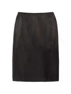 Apparis Tyra Organza Straight Midi Skirt - Black