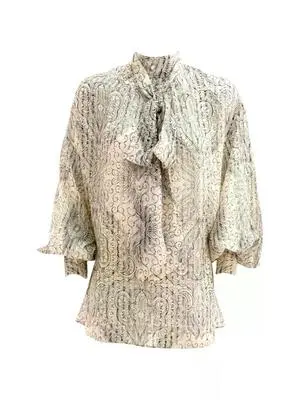 Zimmermann Pussy-bow Paisley-print Blouse - Neutrals