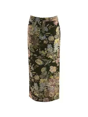 Ralph Lauren Floral-print Tapestry Maxi Skirt - Black
