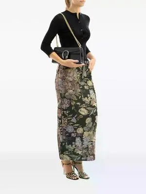 Ralph Lauren Floral-print Tapestry Maxi Skirt - Black