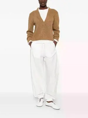 SOLOTRE Marl-knit Layered-effect Sweater - Brown