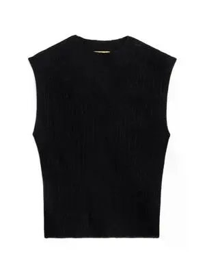 Momoni Geisa Ribbed-knit Vest - Black