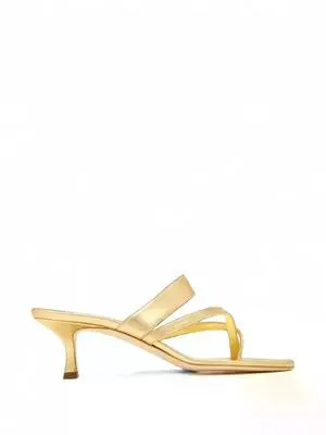 Manolo Blahnik Susa Strappy Leather Sandals - Gold