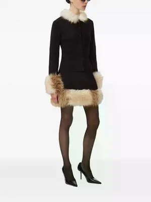 Apparis Meadow Faux-fur Trim Mini Skirt