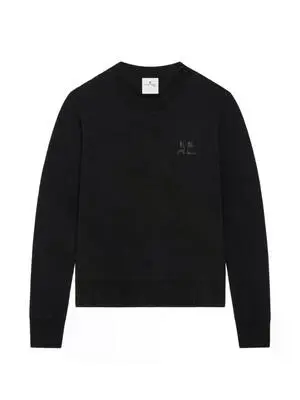 COURREGES Logo-patch Shoulder-zip Sweater - Black