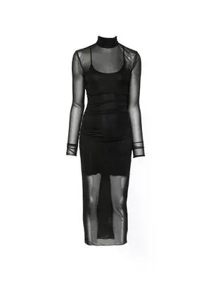 ANIYE BY Sheer High-neck Dress - Black