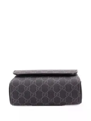 Gucci Web Flap Messenger Bag Gg Coated Canvas Super Mini Shoulder Bag