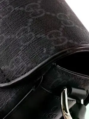 Gucci Web Flap Messenger Bag Gg Coated Canvas Super Mini Shoulder Bag