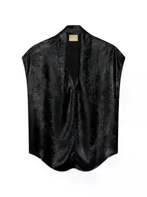 Momoni Hildra V-neck Top - Black