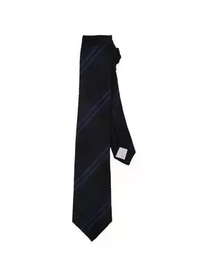 Tagliatore Diagonal-stripe Silk Tie - Blue