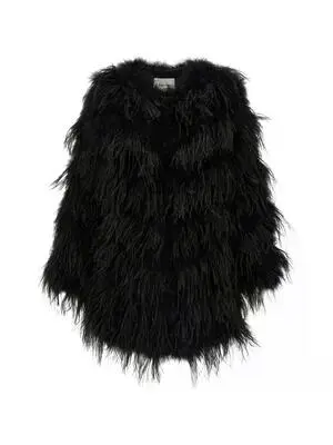 YVES SALOMON Feather-embellished Quilted Coat - Black