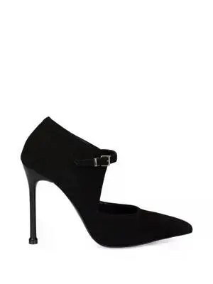 ALBANO Suede Pointed-toe Pumps - Black