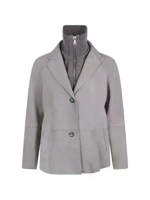 THE JACKIE LEATHERS Suede Layered Jacket