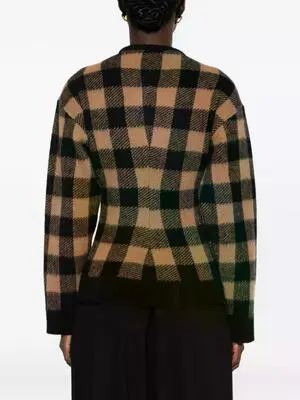 N°21 Check-pattern Button-up Sweater