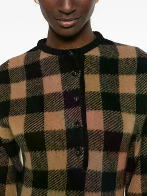 N°21 Check-pattern Button-up Sweater