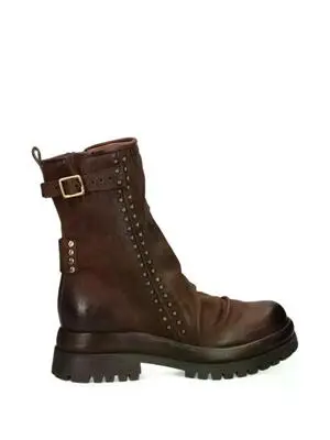 A.S.98 Stud-embellished Buckled Boots - Brown