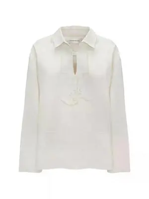 Victoria Beckham Embroidered Long-sleeve Top - White